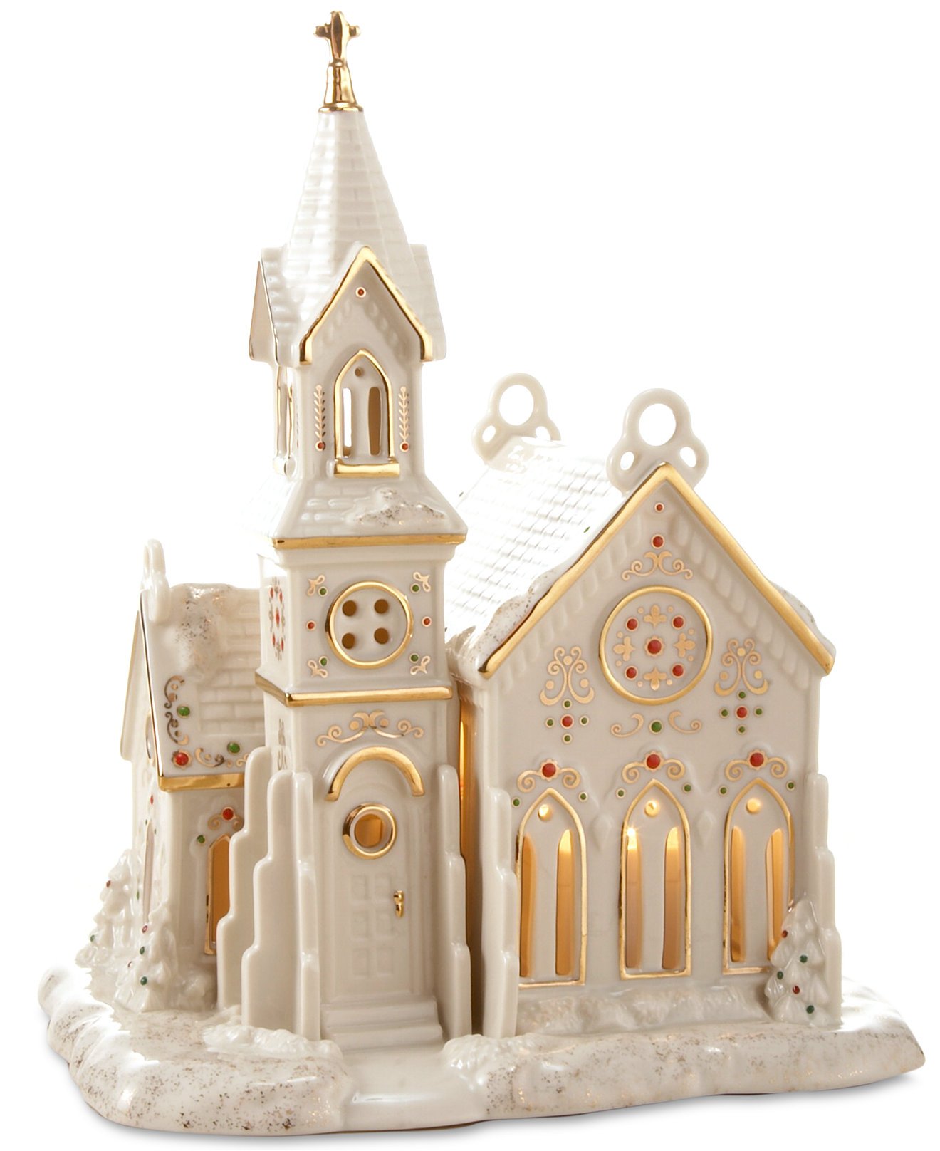 Lenox Porcelain Mistletoe Park Village Treasures Collection 8-in Lighted Village Church