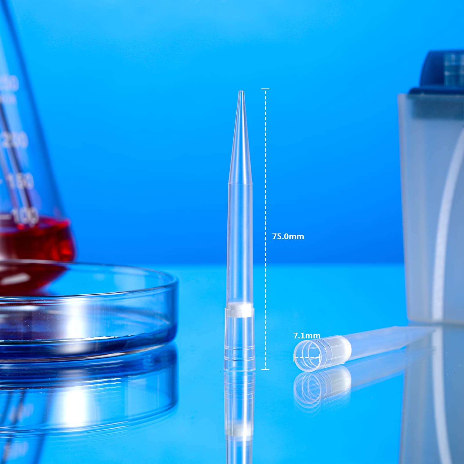 1000µL Pipette Tips - Universal Filtering Pipette Tips-Racked(Box),RNase/DNase Free & Pyrogen Safe,Clear,96 Tips/Rack Pk x 10 Racks (960 Tips)
