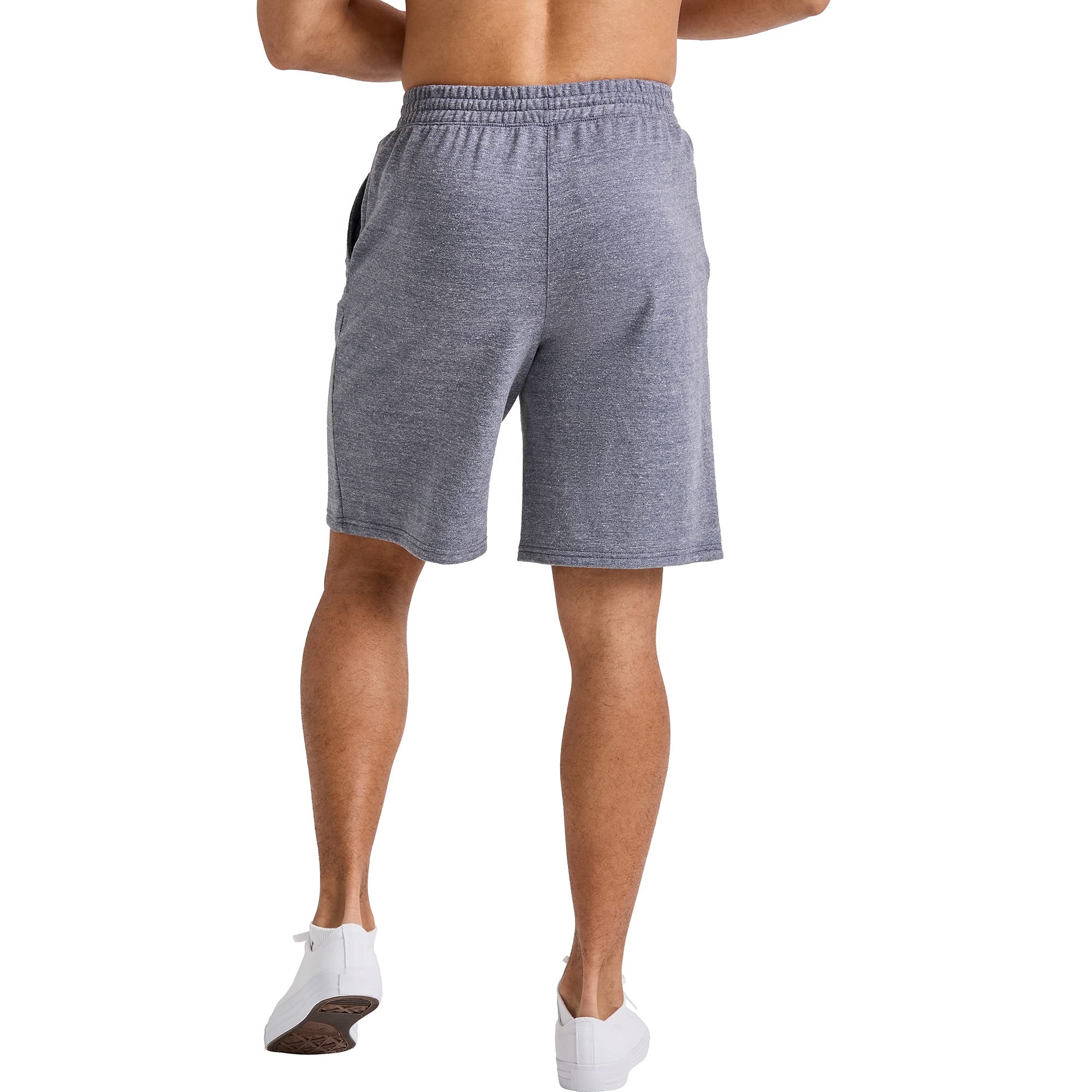 Hanes Comfortblend Men's Originals French Terry Sweat, Pull-On Athletic Shorts, 9", Navy PE Heather, 2X Large