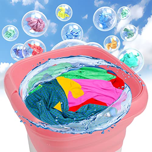 Y2H Mini Portable Washing Machine Foldable Small Laundry Machine with Drain Basket Lightweight Washer Touch Screen and Timer Reusable Washing Machine for Baby Clothes Underwear Socks Y2H