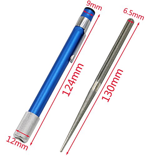 Portable Knife Sharpener, 3 in 1 Pocket Knife Diamond Pen-shaped Sharpener Multifunctional Saw Hook Flat Edge Outdoor Kitchen Knife Sharpener Mini Sharpening Steel Rod Cutter Pen-File By discoGoods
