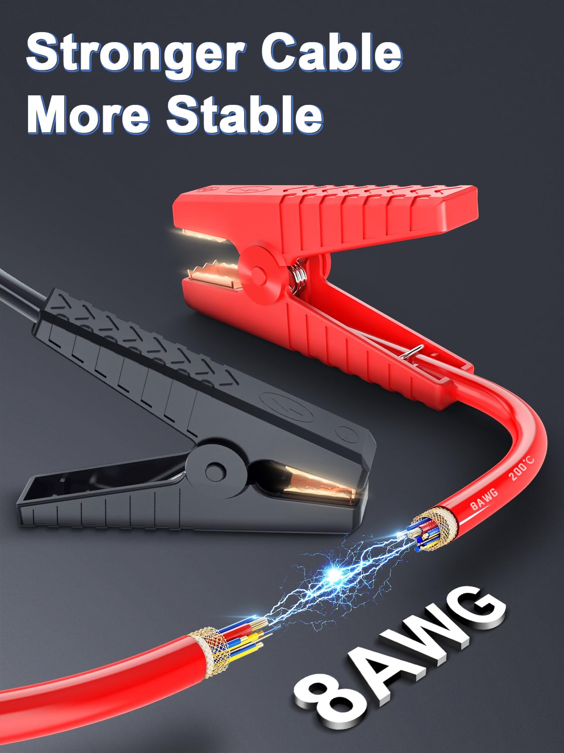 Jumper Starter Clamps Intelligent Automotive Emergency Booster Clamp Cables Replacement Alligator Clamp for 12V Portable Car Jump Starter (Clamp001)