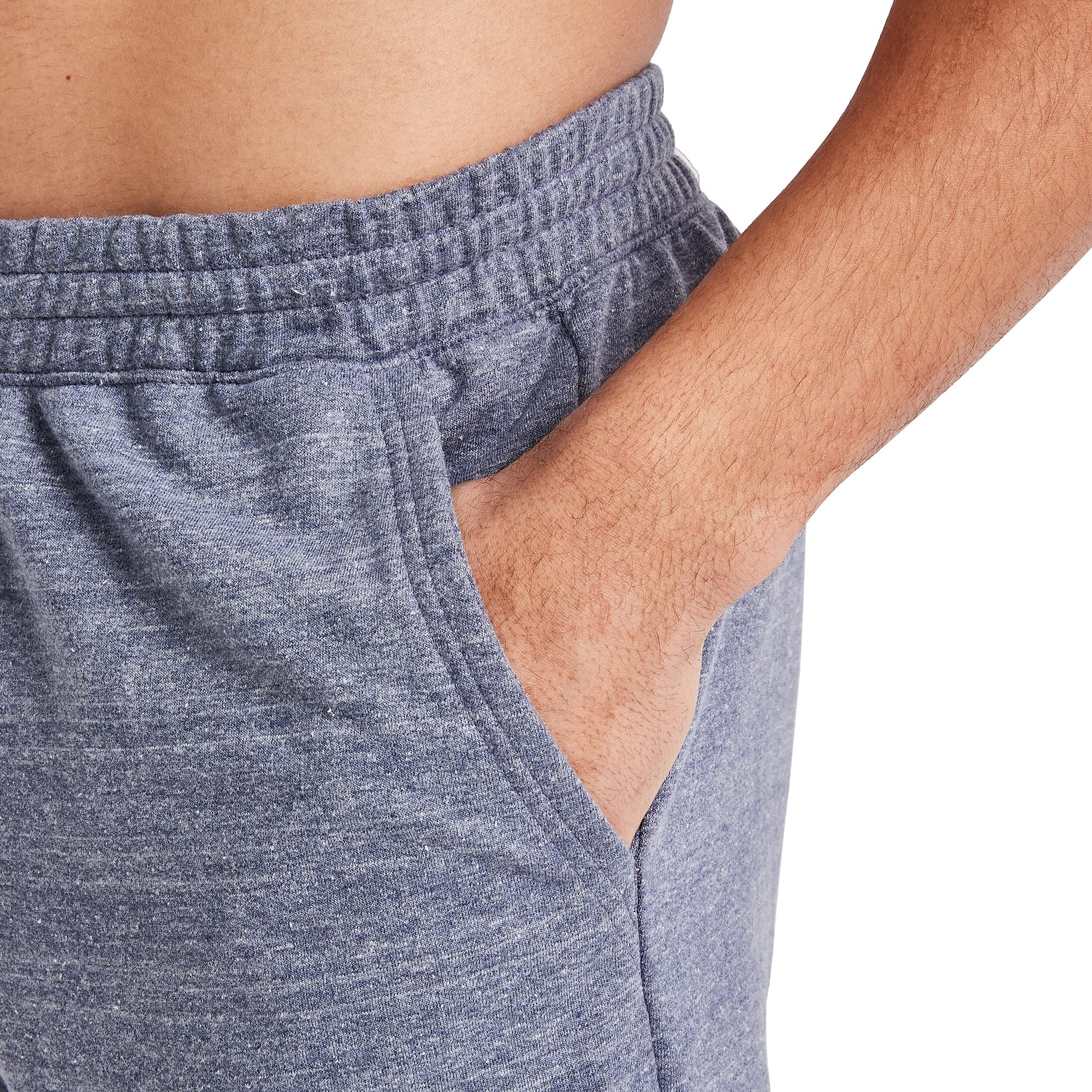 Hanes Comfortblend Men's Originals French Terry Sweat, Pull-On Athletic Shorts, 9", Navy PE Heather, 2X Large