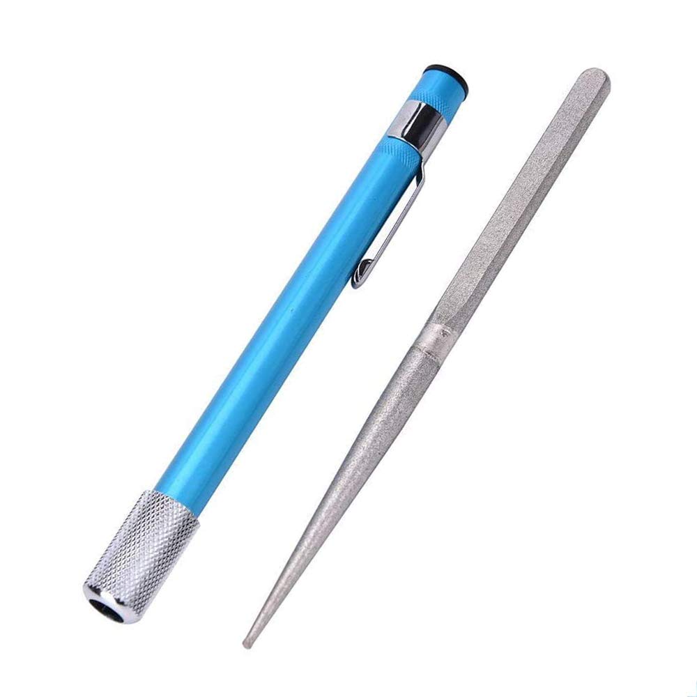 Portable Knife Sharpener, 3 in 1 Pocket Knife Diamond Pen-shaped Sharpener Multifunctional Saw Hook Flat Edge Outdoor Kitchen Knife Sharpener Mini Sharpening Steel Rod Cutter Pen-File By discoGoods