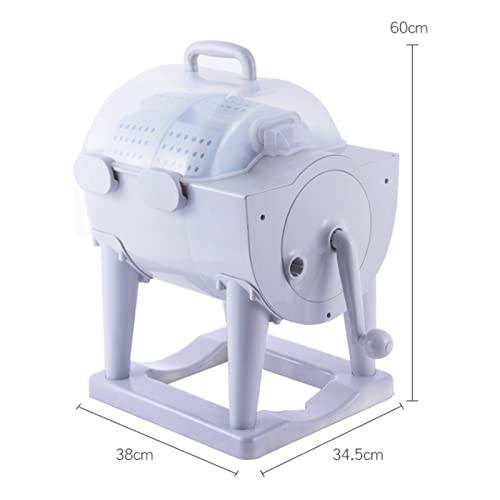 Mini Hand Crank Washing Machine Dehydrator, Portable Non-Electric Drum Washing Machine Spin Dryer for Camping Travelling Outdoor Gray