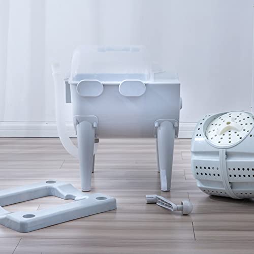 Mini Hand Crank Washing Machine Dehydrator, Portable Non-Electric Drum Washing Machine Spin Dryer for Camping Travelling Outdoor Gray