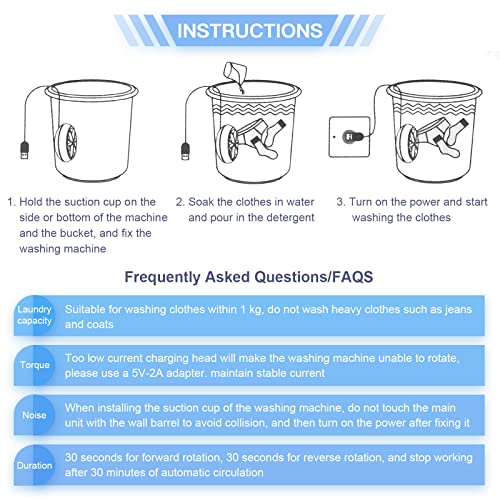Mini Washing Machine, Portable Foldable Ultrasonic Turbo Washing Machine,Mini Dishwashers with USB, Suitable for Home, Business, Travel, College Room, RV, Apartment(10L)