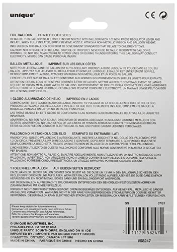 Unique Building Block Birthday Foil Balloon, 18", Multicolor