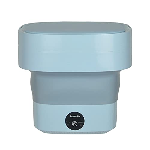 Portable Mini Folding Washing Machine, Magic Foldable Small Clothes Washing Machine Washer Laundry Tub Wash Machine for Travelling Apartment Dorm The Third Generation Double Blue Light Design (Blue)