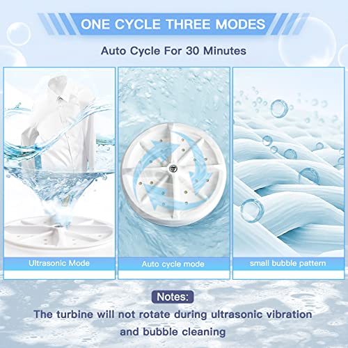 Mini Washing Machine, Portable Foldable Ultrasonic Turbo Washing Machine,Mini Dishwashers with USB, Suitable for Home, Business, Travel, College Room, RV, Apartment(10L)