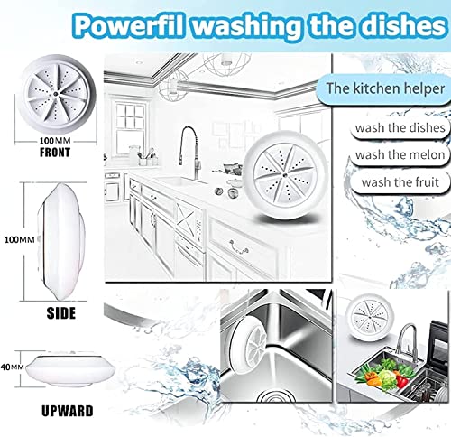 Mini Washing Machine - Ultrasonic Turbo Washing Machine Multifunctional Portable Turbo Washing Machine USB Powered Mode