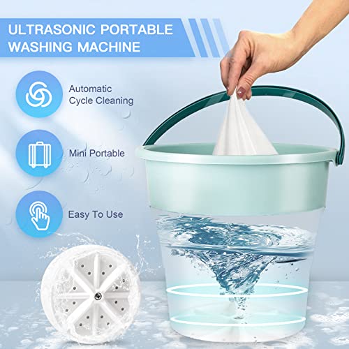 Mini Washing Machine, Portable Foldable Ultrasonic Turbo Washing Machine,Mini Dishwashers with USB, Suitable for Home, Business, Travel, College Room, RV, Apartment(10L)