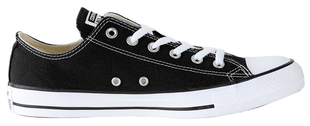 Converse M9166- Chuck Taylor All Star Unisex Ox Low Top Black Sneakers, 8 Women/6 Men