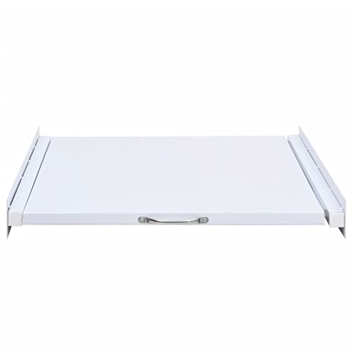 Tidyard Washing Machine Stacking Kit with Pull Out Shelf Steel Washing and Drying Machine Pedestal White 27.2 x 26.8 x 3.1 Inches (W x D x H)