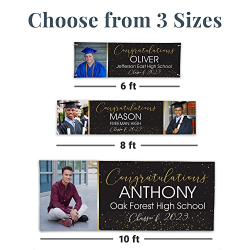 Let's Make Memories Personalized Graduation Photo Banner - 6-Foot Confetti Celebration Banner - Class of 2023 Banner - Customize with Photo, Messageā¦