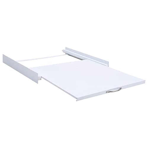 Tidyard Washing Machine Stacking Kit with Pull Out Shelf Steel Washing and Drying Machine Pedestal White 27.2 x 26.8 x 3.1 Inches (W x D x H)