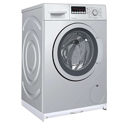 Tidyard Washing Machine Stacking Kit with Pull Out Shelf Steel Washing and Drying Machine Pedestal White 27.2 x 26.8 x 3.1 Inches (W x D x H)