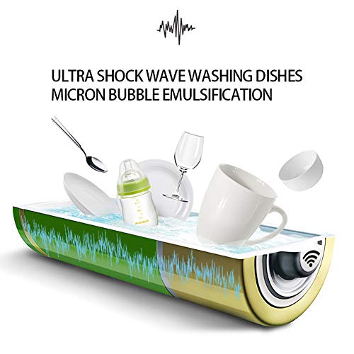Mini Dishwasher Machine Artificial Wave Design High Pressure Wave Dishwasher USB Portable for Washing Fruit Vegetables Tableware Bowl Chopsticks,blue