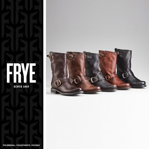 Frye Veronica Short Boots for Women Made from Full-Grain Leather with Antique Metal Hardware, Goodyear Welt Construction, and Rubber Lug Soles – 6 ¾” Shaft Height, Stone - 9 M