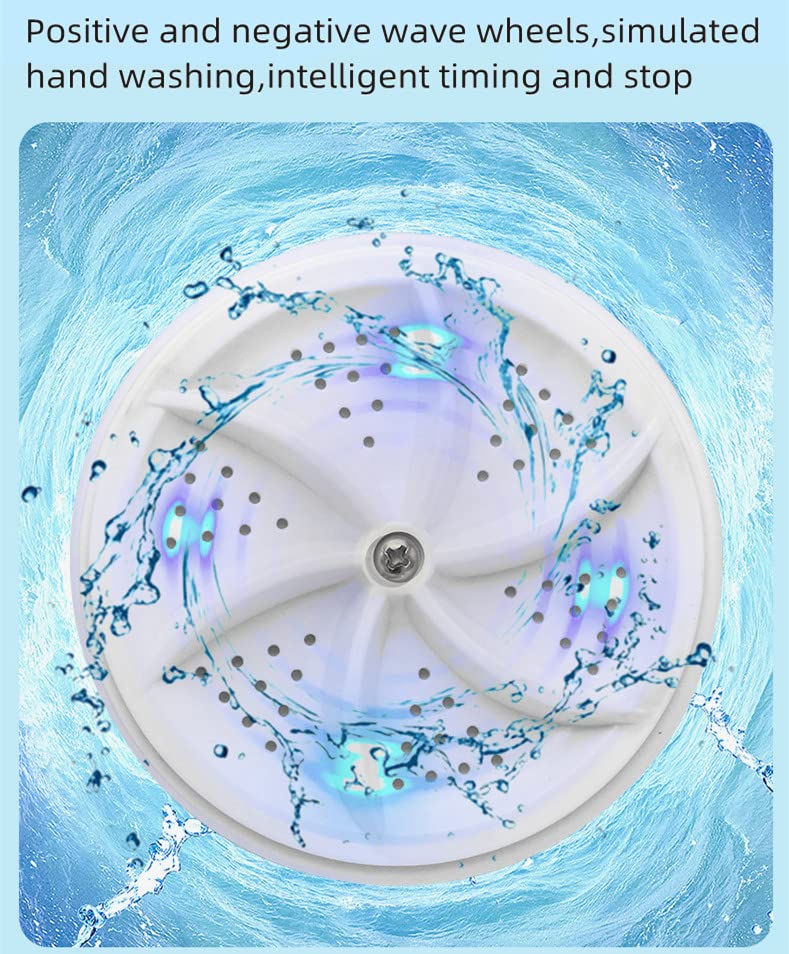 Portable Mini Ultrasonic Washing Machine Efficient Cleaning Turbine Washing Machine Mute Low Noise Laundry Machine for Light Clothes