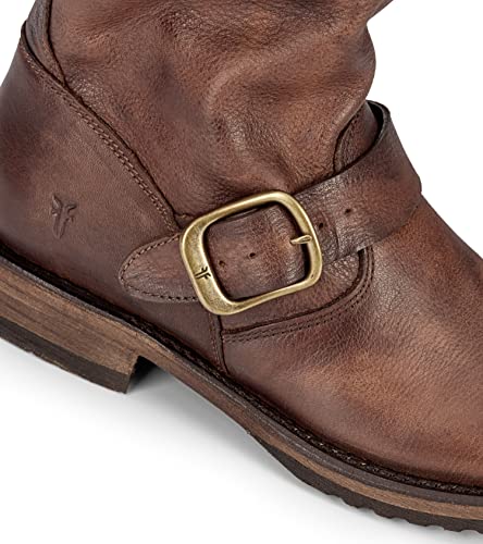 Frye Veronica Short Boots for Women Made from Full-Grain Leather with Antique Metal Hardware, Goodyear Welt Construction, and Rubber Lug Soles – 6 ¾” Shaft Height, Stone - 9 M