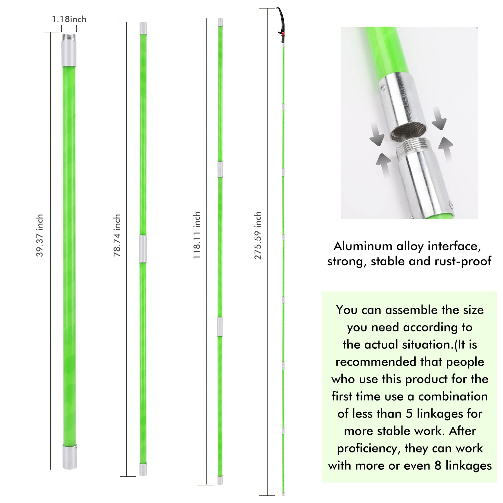 THILEMON Pole Saws for Tree Trimming Manual 26 foot Tree Pole Pruners for Tree Trimming Saw, Tree saw Tree Pole saw manual knives with Storage Pocket.
