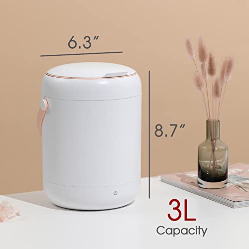 Joiena Portable Washing Machine 3L mini washer for Underwear, Socks, Baby Clothes, Beauty Accessories, Compact Small Laundry for Apartment Dorm, Home, Travelling (White)