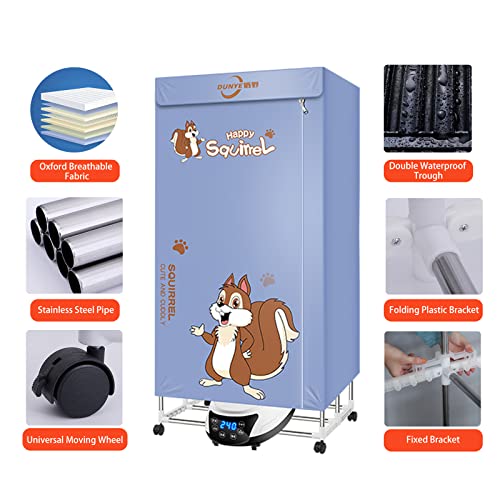 KOFOHON Apartment Clothes Dryer Portable Heated Laundry Drying Rack Remote Control Low Noise 1600W-1.6Meters for RV Camping Home110V