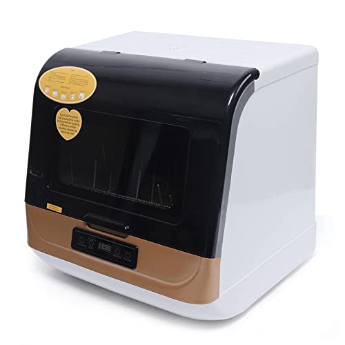Portable Countertop Dishwasher, Large Capacity Compact Size Dish Washing Machine 4 Wash Programs Display Automatic Dishwashing for Apartments, Dorms & RVs
