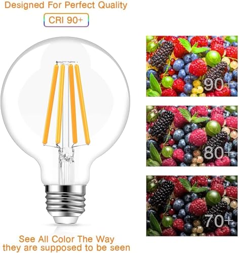 【Upgraded】 Dimmable G25 LED Globe Light Bulbs, Edison Light Bulbs 100W Equivalent, 1200 Lumens, 10W E26 Base Vanity Light Bulb with Warm White 2700K for Home Reading Room Bathroom Pendant, 4-Pack