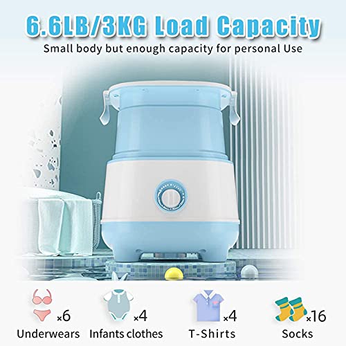 Foldable Portable Mini Washing Machine and Dryer, 10 Min Fast Washer and 3 Min Rotate Drying, 6.6 Lb Capacity Save Water and Energy,Green