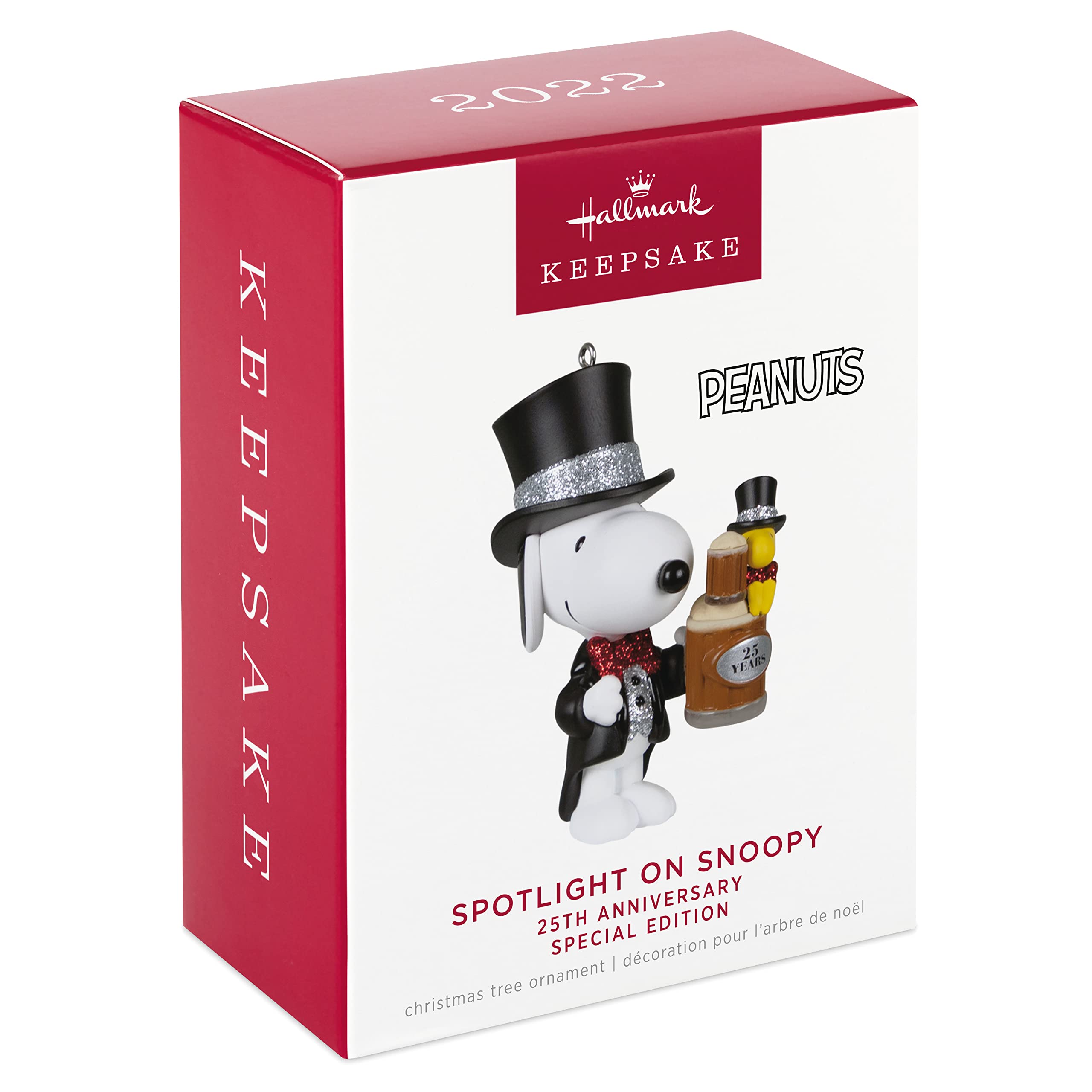 Hallmark Keepsake Christmas Ornament 2022, Peanuts Spotlight on Snoopy Special Edition 25th Anniversary