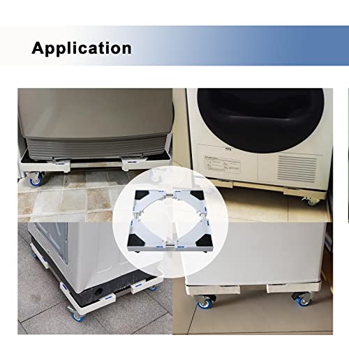 MAOPINER Multi-Functional Furniture Dolly Roller Base Adjustable Movable Base Refrigerator Stand for Washing Machine Refrigerator and Dryer (4 wheels)
