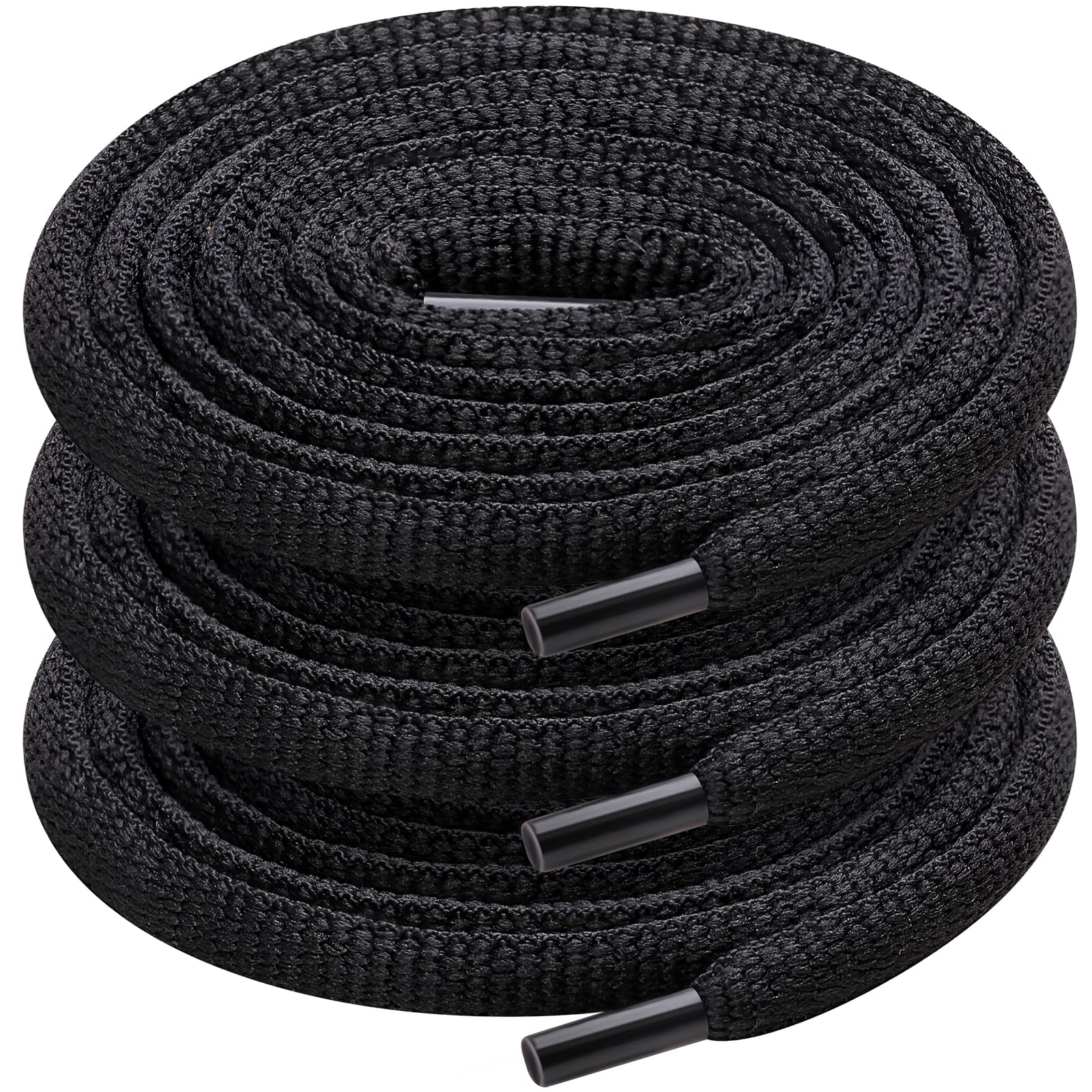 UpUGo 3 Pair Oval Shoe Laces, Half Round 1/4" Shoelaces for Athletic Running Sneakers Shoes Boot Strings