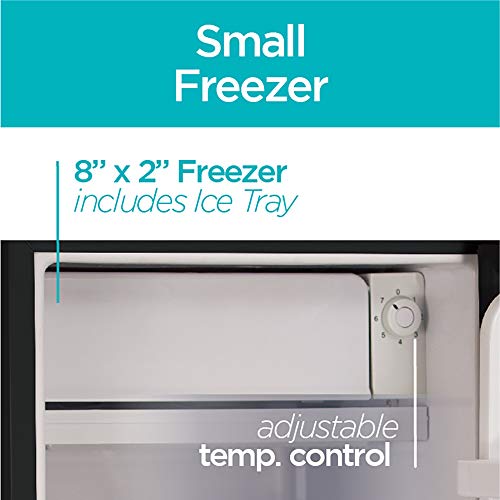 BLACK+DECKER BCRK32B Compact Refrigerator Energy Star Single Door Mini Fridge with Freezer, 3.2 Cubic Feet, Black