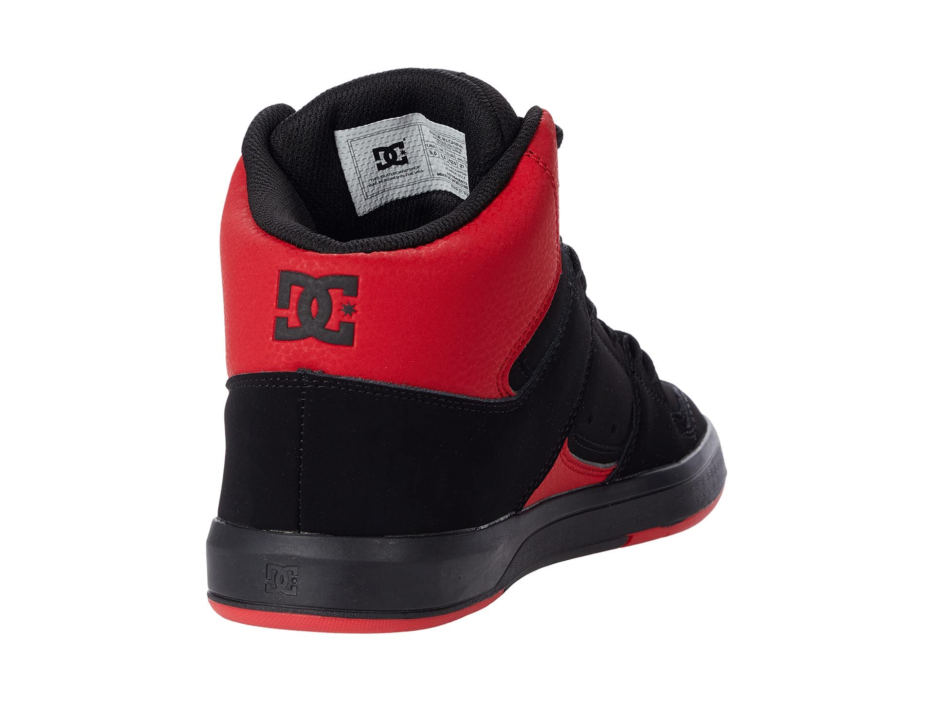 DC Mens Cure Casual High-Top Skate Shoes Sneakers Black/Black/Red 10.5 D - Medium