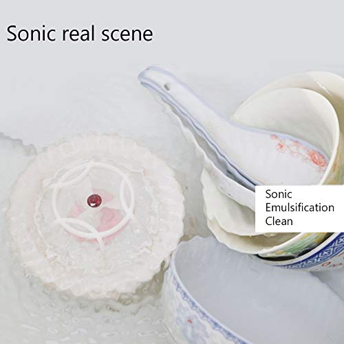 Mini Ultrasonic Dishwasher Multifunctional Household USB Portable Compact Dish Washing Machine for Small Apartment Office and Home Kitchen(Red)