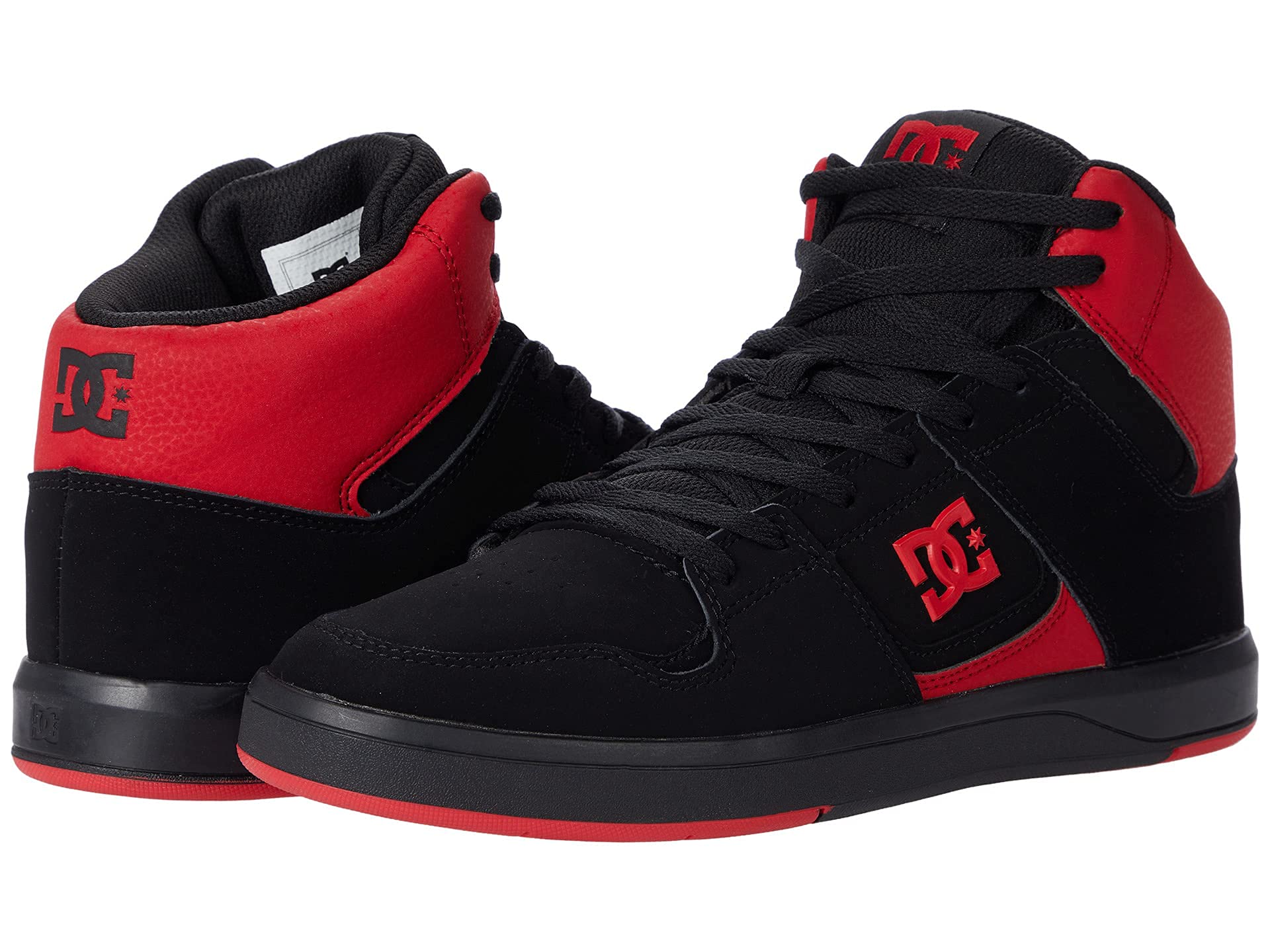 DC Mens Cure Casual High-Top Skate Shoes Sneakers Black/Black/Red 10.5 D - Medium