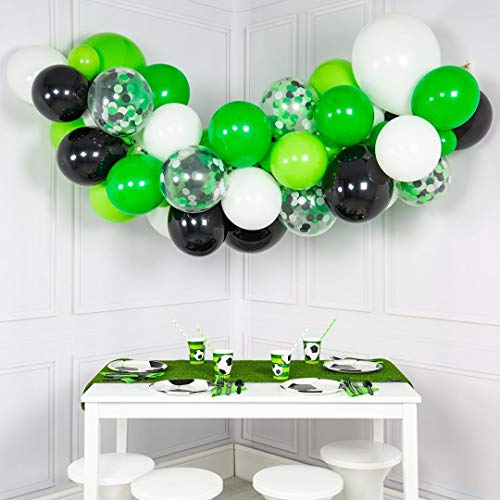70pcs Video Game Football Theme DIY Balloon Garland Kit with Green White Black Giant Balloon Arch Green Theme Party Decor Perfect for Football Party Prop