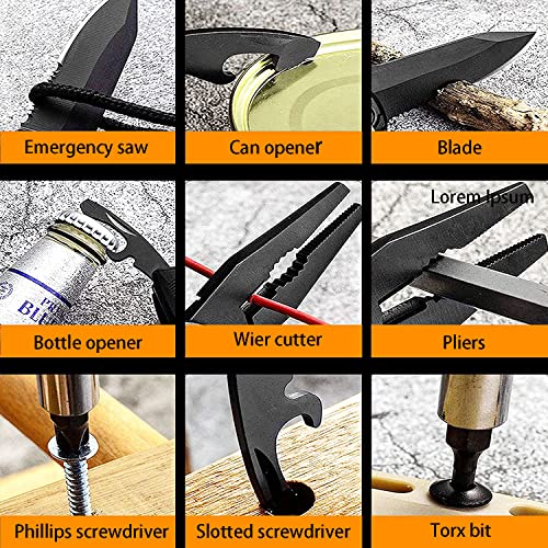 Multitool Pocket Knife Tactical Knife with Blade Saw Plier Screwdriver Folding Built with Full Stainless Steel Perfect Tool for Men Camping Emergency Outdoor Gifts for Men Him Dad Husband Boyfriend