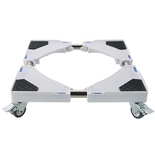 MYFULLY Adjustable Movable Furniture Dolly Roller Base, Multi-Functional Mobile Base for Dryer, Washing Machine and Mini Refrigerator Stand Moving Cart (4 Wheels)