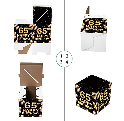 65th Birthday Card Box,Black And Gold Card Box for Birthday Party Decorations ,Party Supplies , Money Box - 1 PC (027sr)