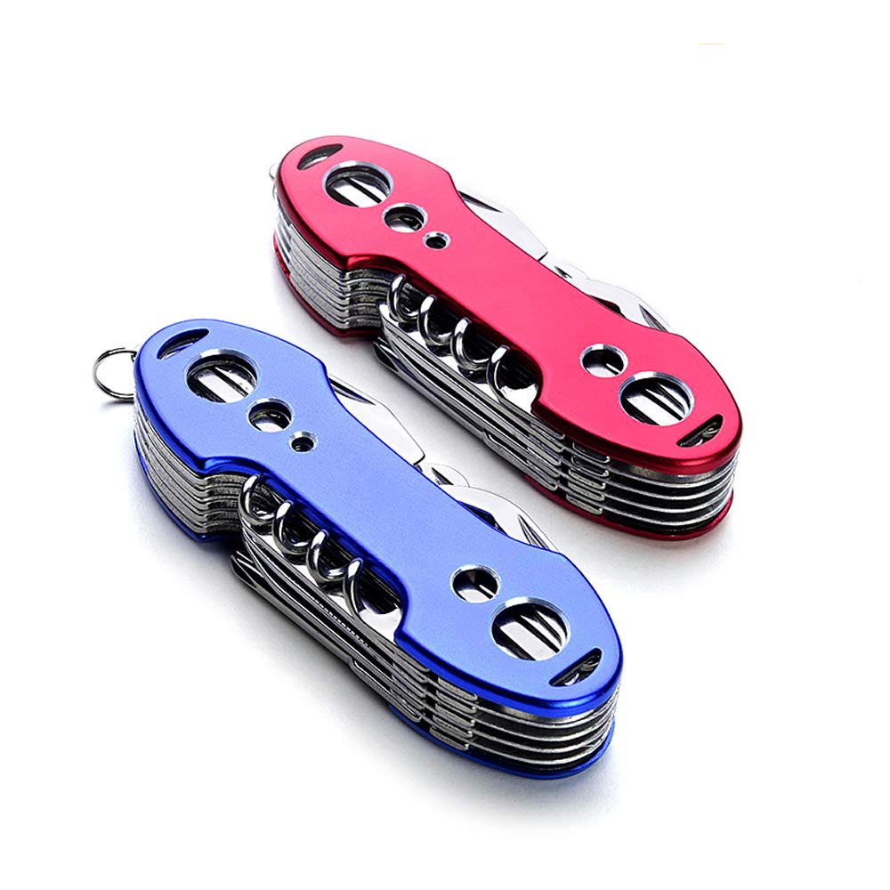 COMEBO 2 PCS Pack Stainless Steel Swiss Style Army Pocket Knife Multitools 12-in-1 Multi Function with Opener Screwdrivers Saw Scissors