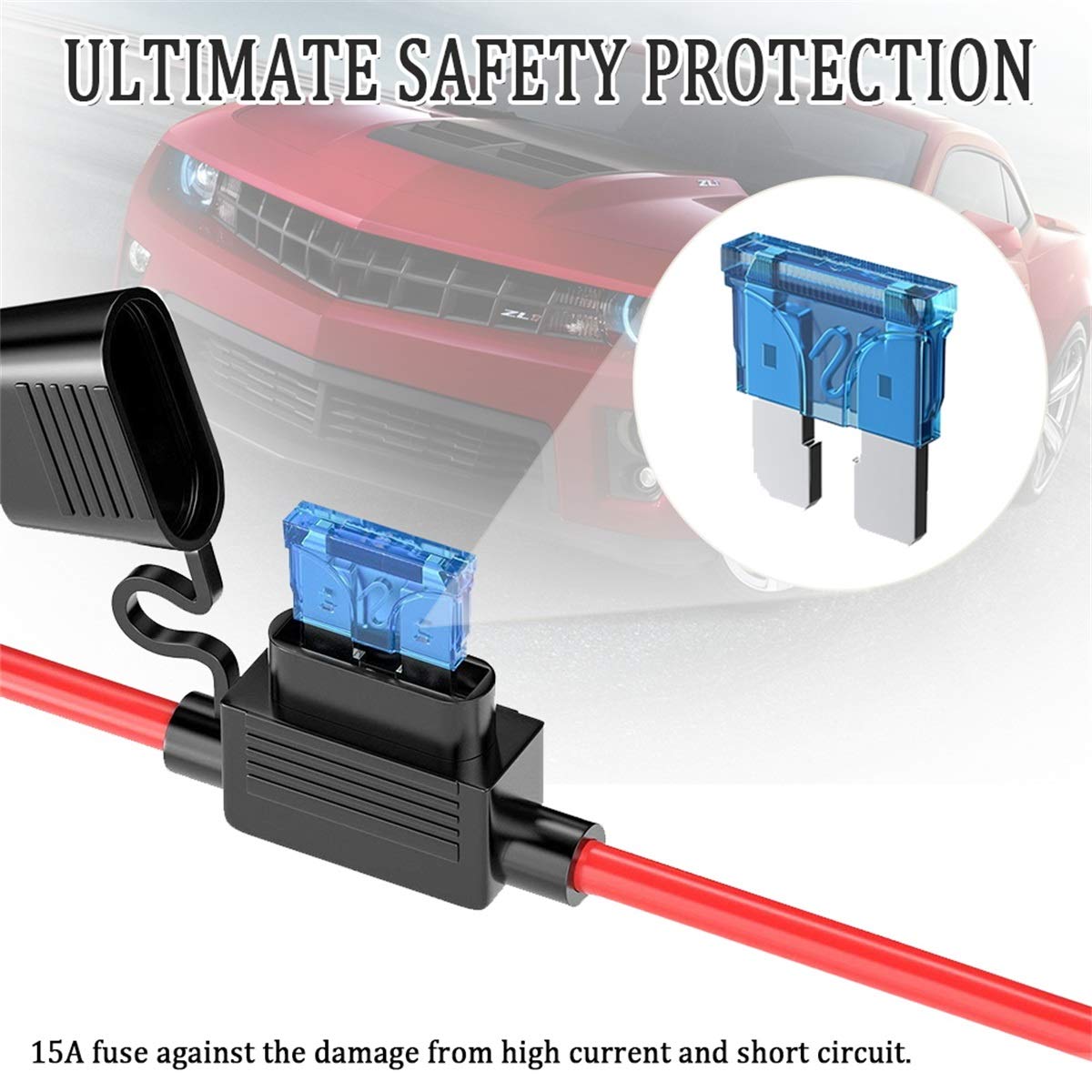 LST 6FT 12V Ring Terminal SAE to O Ring Connecters Extension Cord Cable Connector for Battery Charger/Maintainer