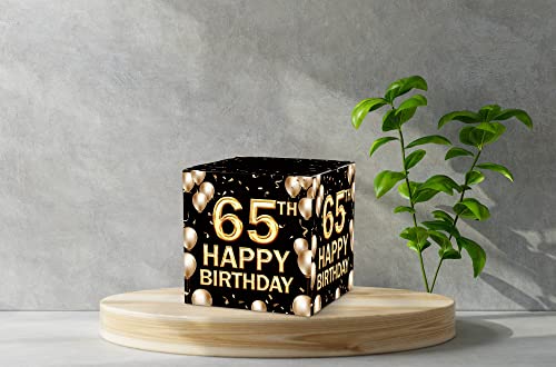 65th Birthday Card Box,Black And Gold Card Box for Birthday Party Decorations ,Party Supplies , Money Box - 1 PC (027sr)