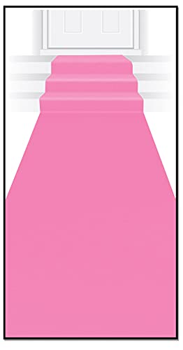 Beistle Novelty Pink Polyester Fabric Aisle Runner For Princess Theme Birthday Party Sweet 16 Bachelorette Party Supplies