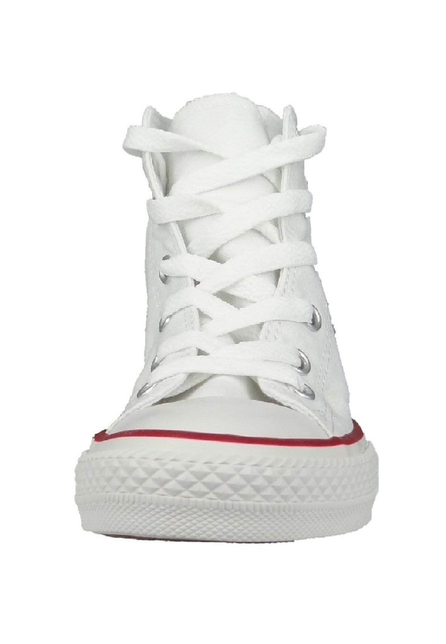 Converse Chuck Taylor All Star Canvas High Top Sneaker, Optical White, 2.5 M US Little Kid