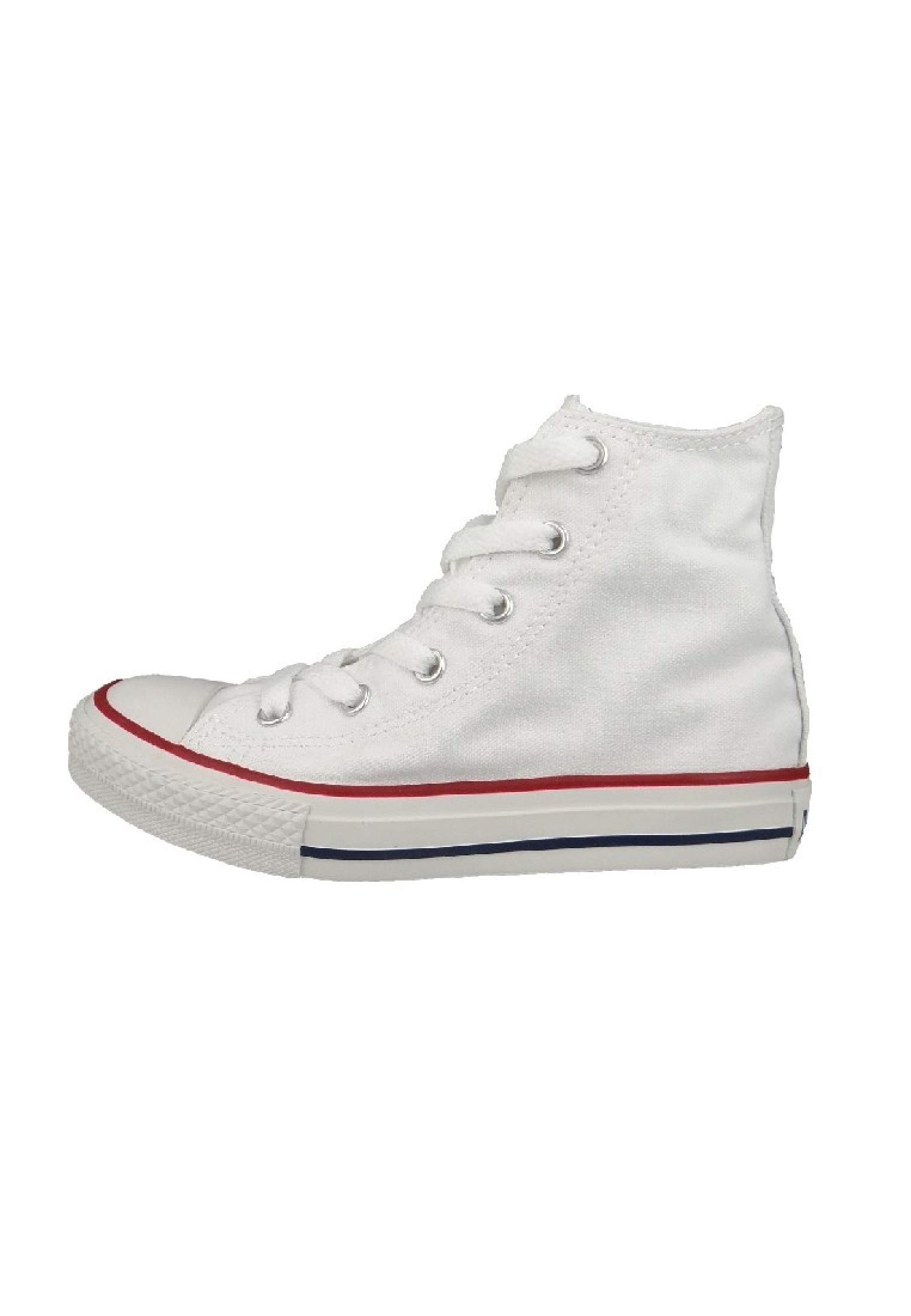Converse Chuck Taylor All Star Canvas High Top Sneaker, Optical White, 2.5 M US Little Kid