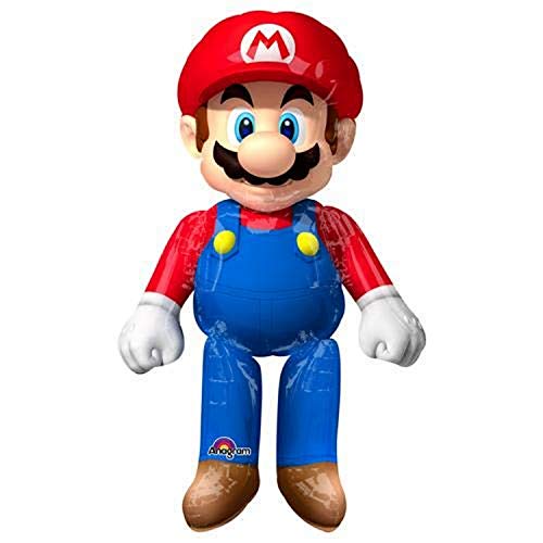 Anagram Mario Bros. Airwalkers Foil Balloon, 60", Multicolored