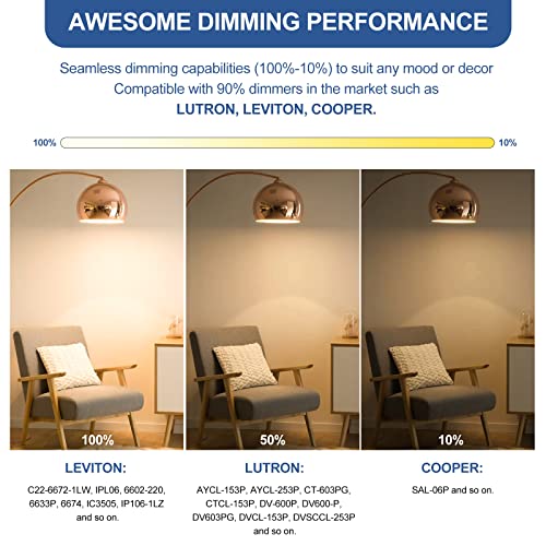 6 Pack Dimmable LED Light Bulbs 60 Watt Equivalent,6W E26 LED Bulb 2700K Warm White,A15 LED Bulb for Ceiling Fan Light Bulbs,Living Room,600LM